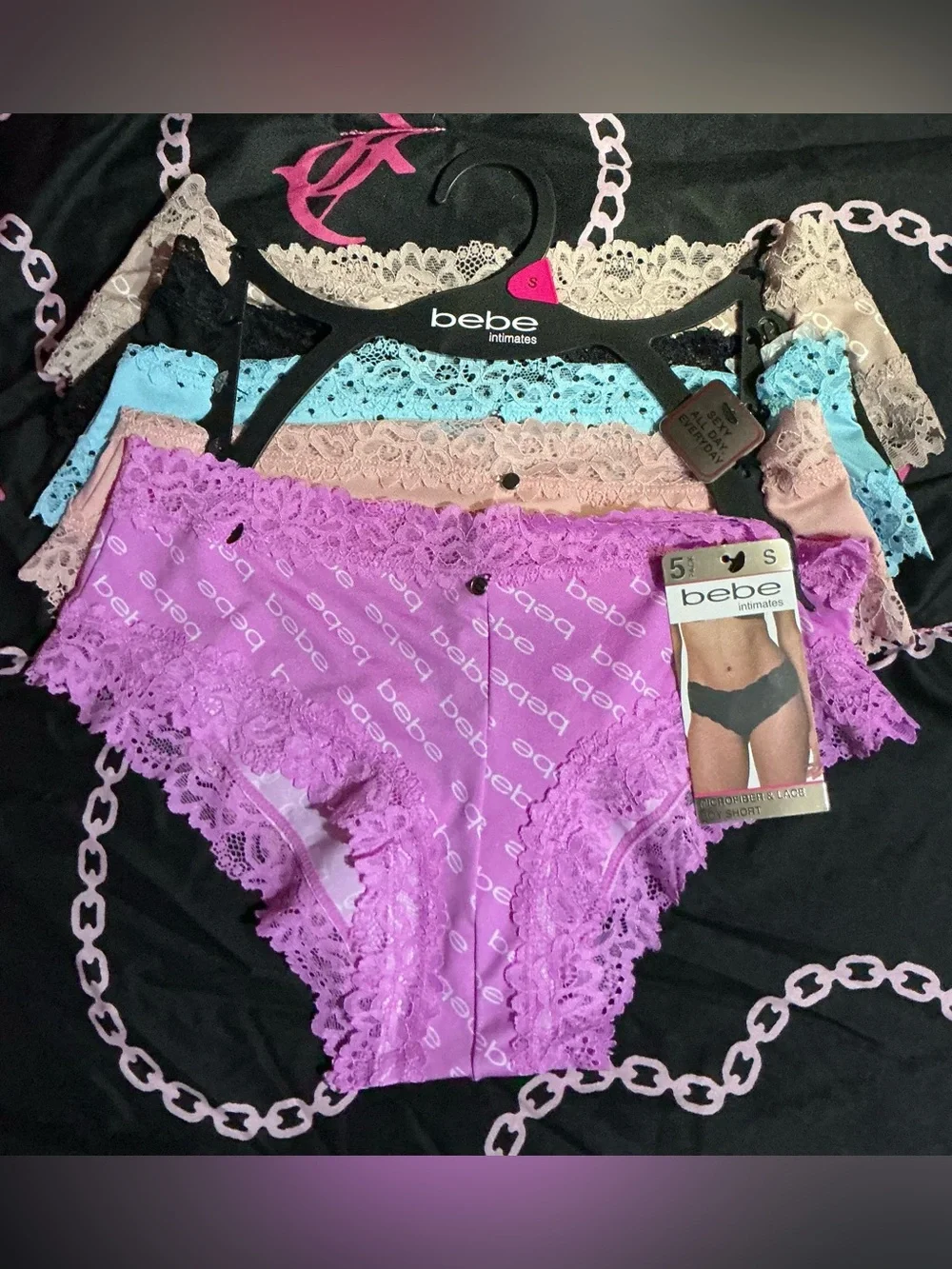 bebe | Intimates & Sleepwear | Bebe 5 Pack Lace Logo Hipster Panty Set ...